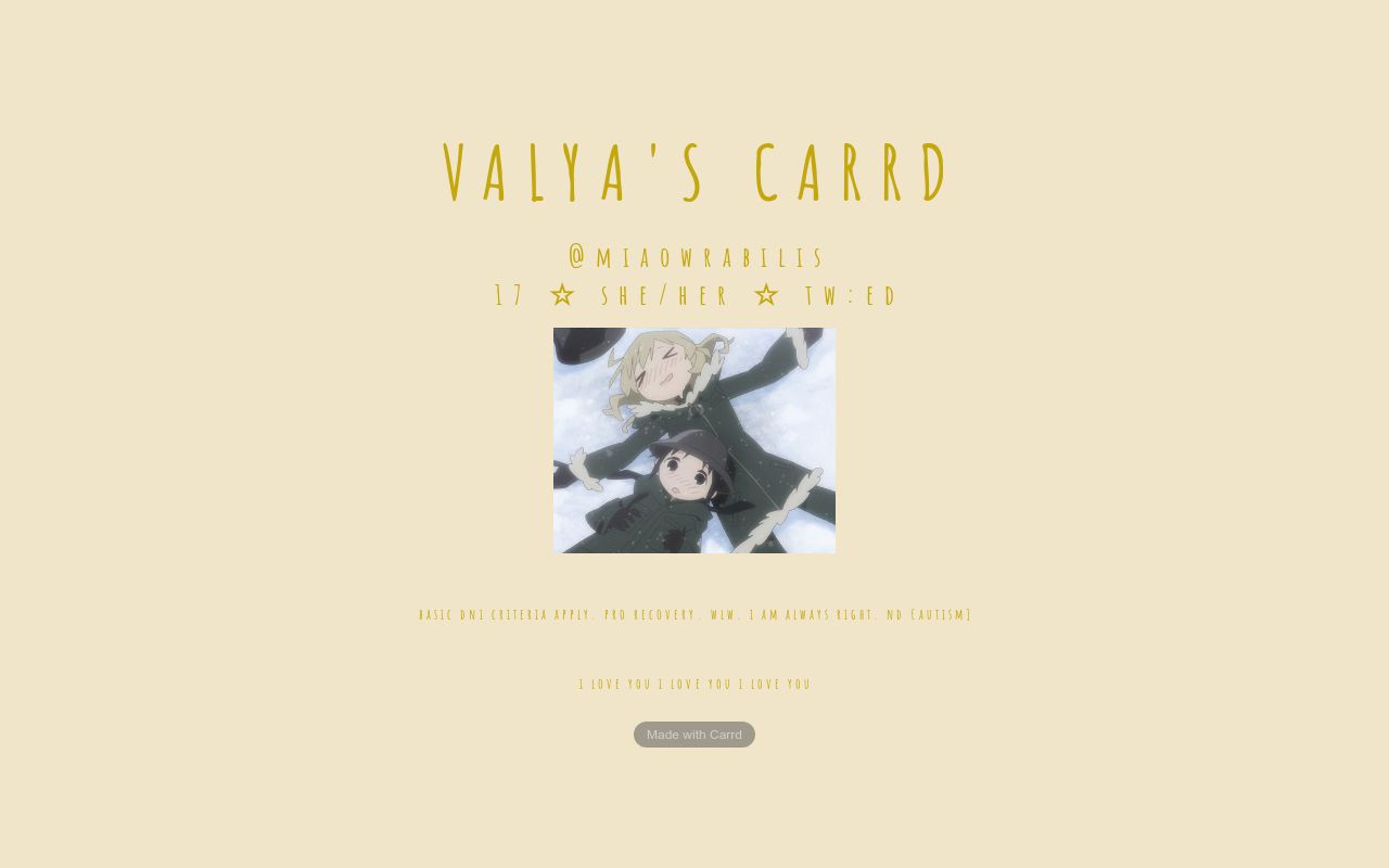 valya's carrd
